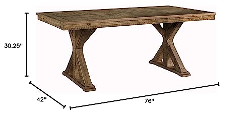 Signature Design by Ashley Grindleburg Farmhouse Reclaimed Wood Dining Table, Seats up to 6, Light Brown