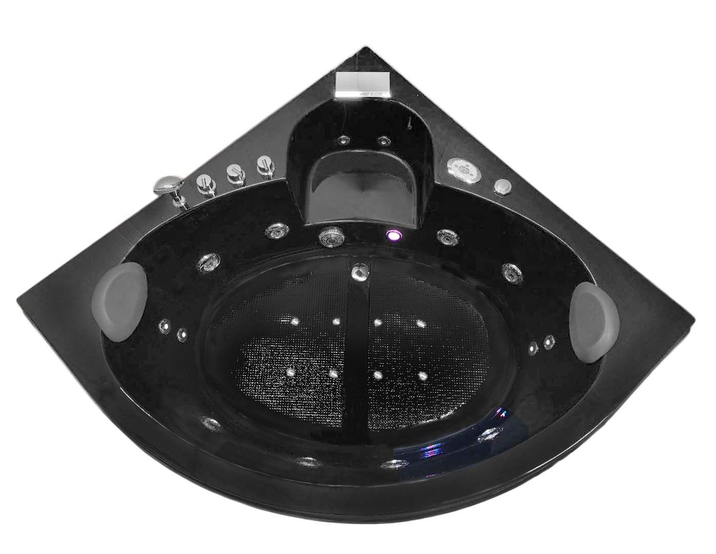 Whirlpool massage hydrotherapy Black corner bathtub hot tub 2 two person 59.05" DOLPHIN