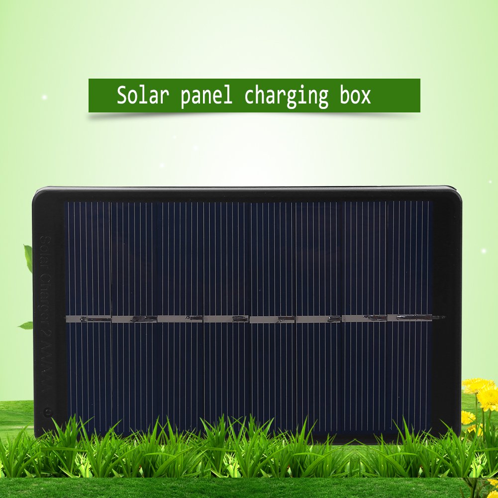 Solar Aa AAA Battery Charger Charging Box 1W 4V Portable Solar Battery Charger for Aa and AAA Batteries Black Solar Battery Charger for Aa Batteries Bank