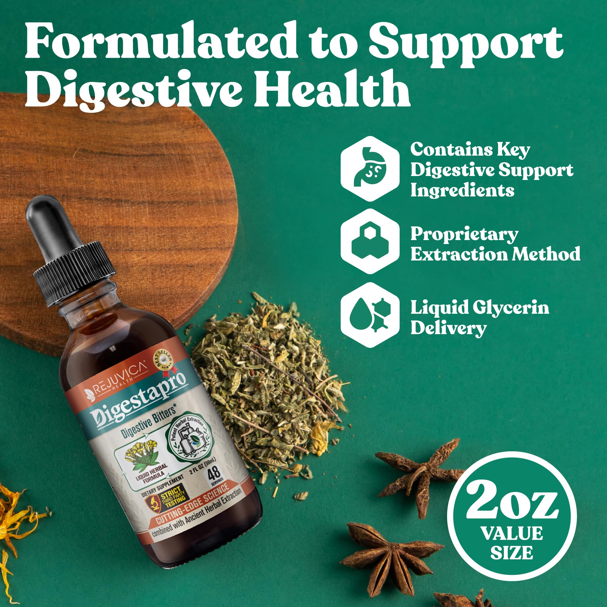DigestaPro - Advanced Digestive Bitters Supplement - Liquid Delivery for Better Absorption - Gentian, Artichoke, Burdock, Chanca Piedra, Ginger & More!