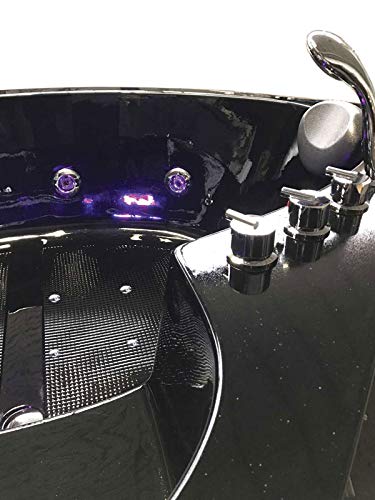 Whirlpool massage hydrotherapy Black corner bathtub hot tub 2 two person 59.05" DOLPHIN