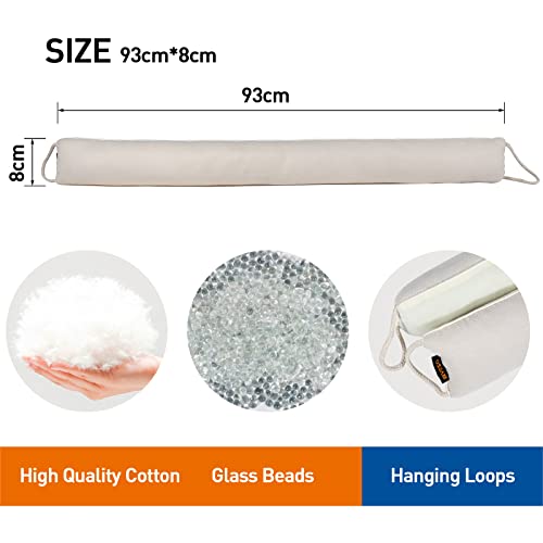 MAGZO Door Draft Stopper 36 Inch-Beige, Under Door Draft Blocker Air Stopper Door Bottom Insulation Snake Draft Stopper