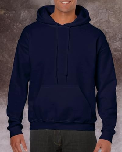 Gildan Blank Hoodie - Hooded Sweatshirt - Unisex Style 18500 Adult Pullover Navy