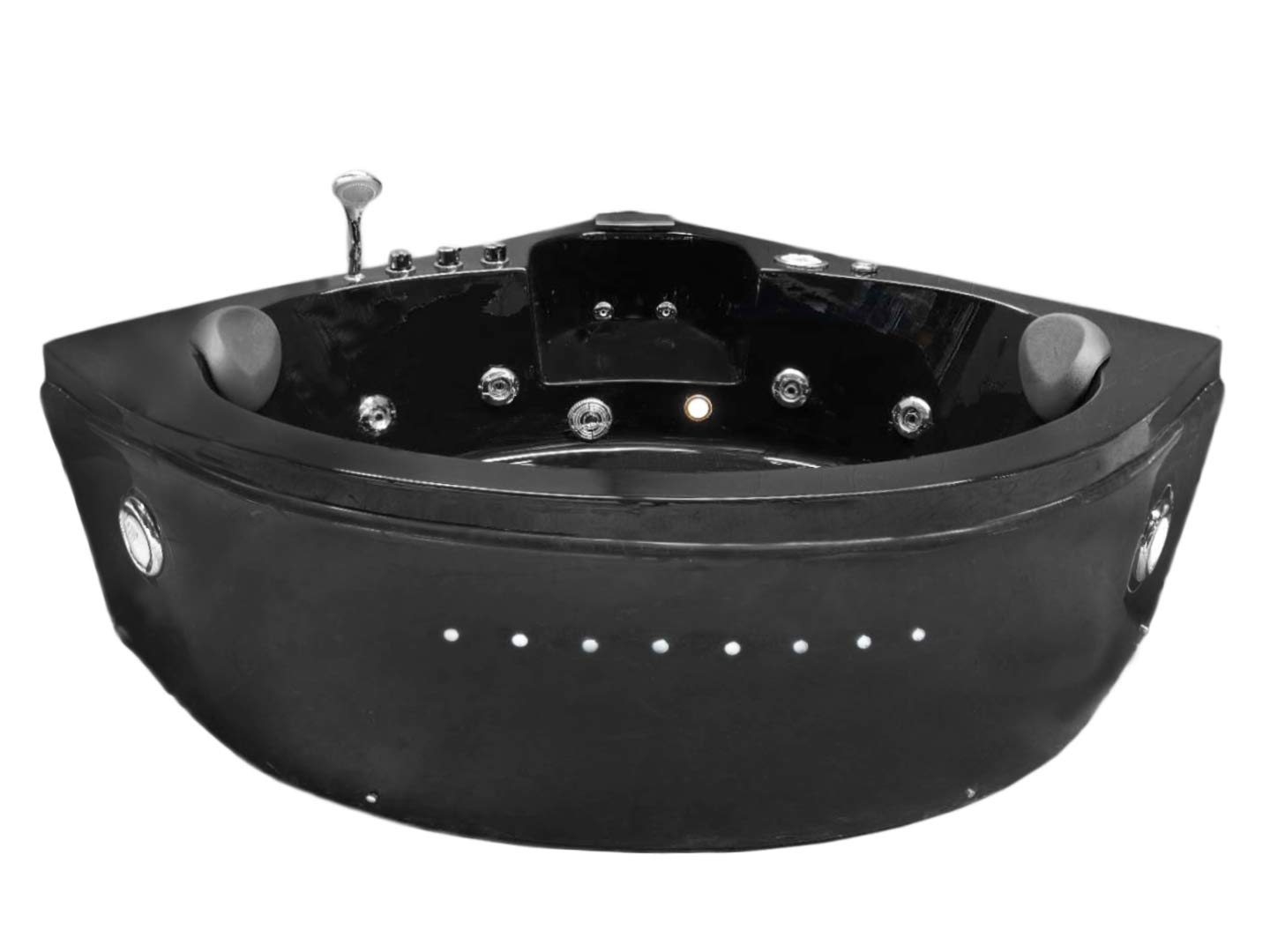 Whirlpool massage hydrotherapy Black corner bathtub hot tub 2 two person 59.05" DOLPHIN