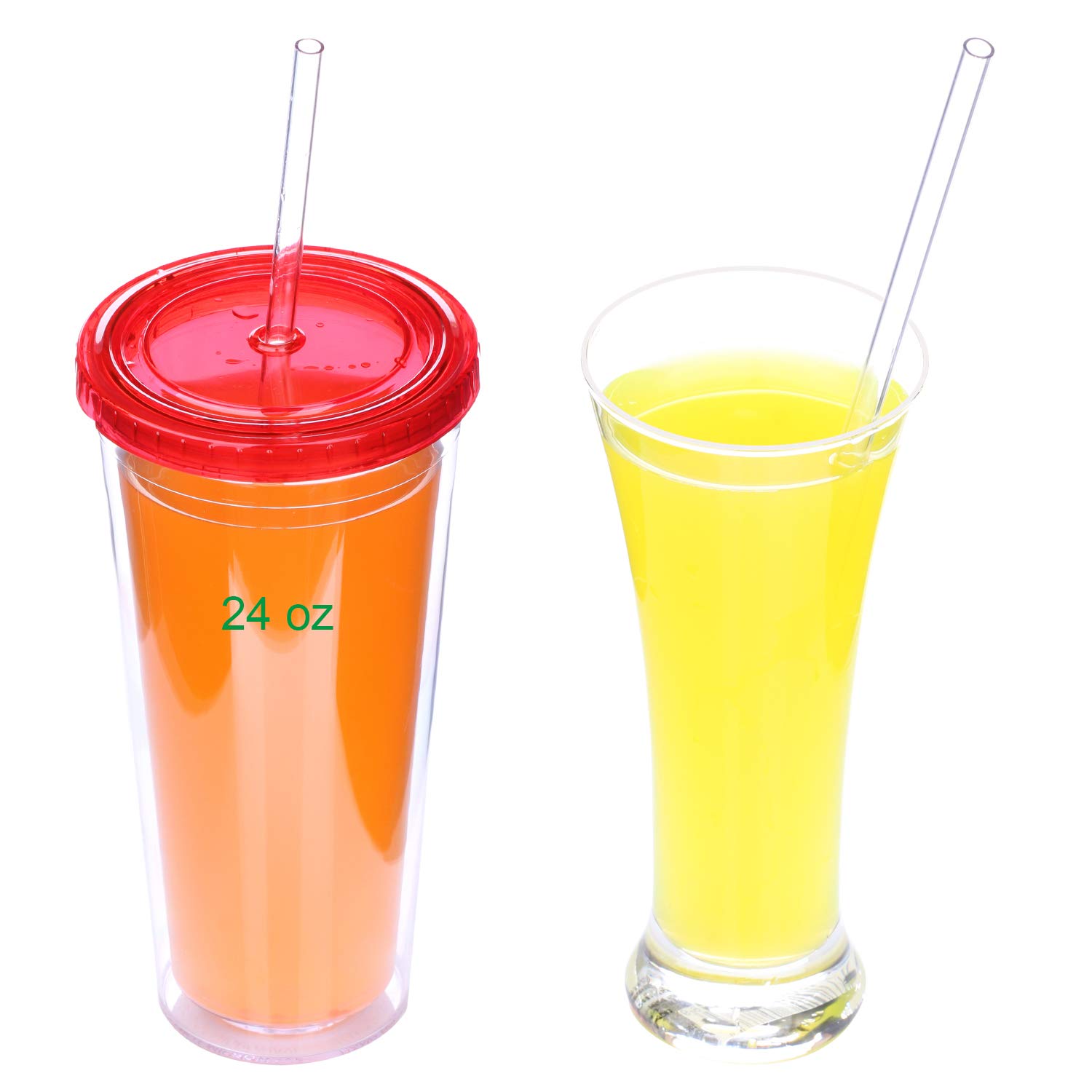 Dakoufish 9 Inch Clear Reusable Thick Plastic Drinking Straws for 16 oz & 20 oz Mason Jar Tumblers,Set of 12 Pcs Straws with Cleaning Brush (9inch, Clear)