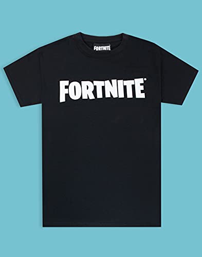 FORTNITE Logo Boys T-Shirt Black Short Sleeved Gamer Top 9-11 Years