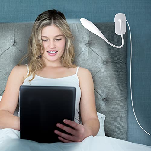 DWEPTU LED Desk Lamp Eye-Caring Clamp Light Clamp Lamps Reading Lights with USB Port, 360°Flexible Gooseneck Bed Night Light (Include AC Power Plug)