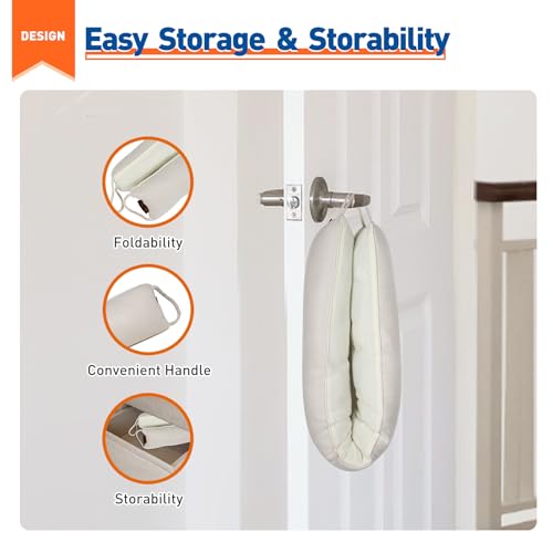 MAGZO Door Draft Stopper 36 Inch-Beige, Under Door Draft Blocker Air Stopper Door Bottom Insulation Snake Draft Stopper