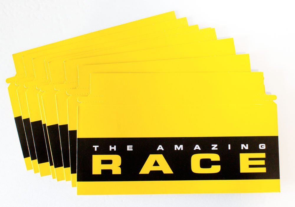 Amazing Race Party Tear-Strip Yellow Envelopes - Set of 10