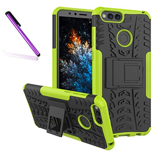 COTDINFORCA Case for Huawei Honor 7X Tyre Pattern Design Heavy Duty Tough Protection Case with Kickstand Shock Absorbing Detachable 2 in 1 Case Cover for Huawei Mate SE/Huawei Honor 7X. Hyun Green