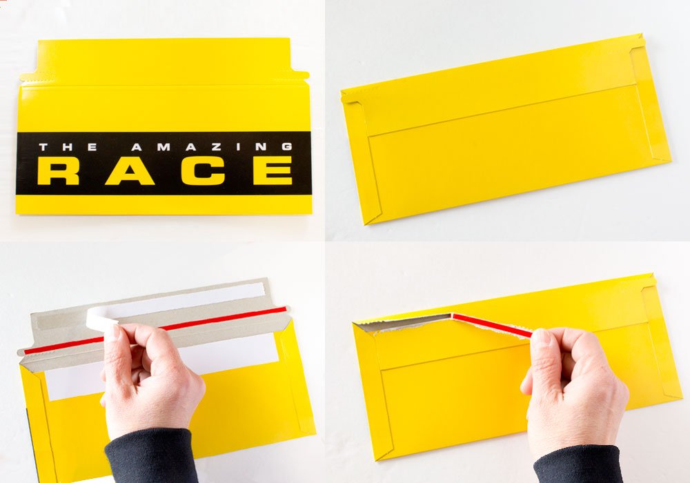 Amazing Race Party Tear-Strip Yellow Envelopes - Set of 10