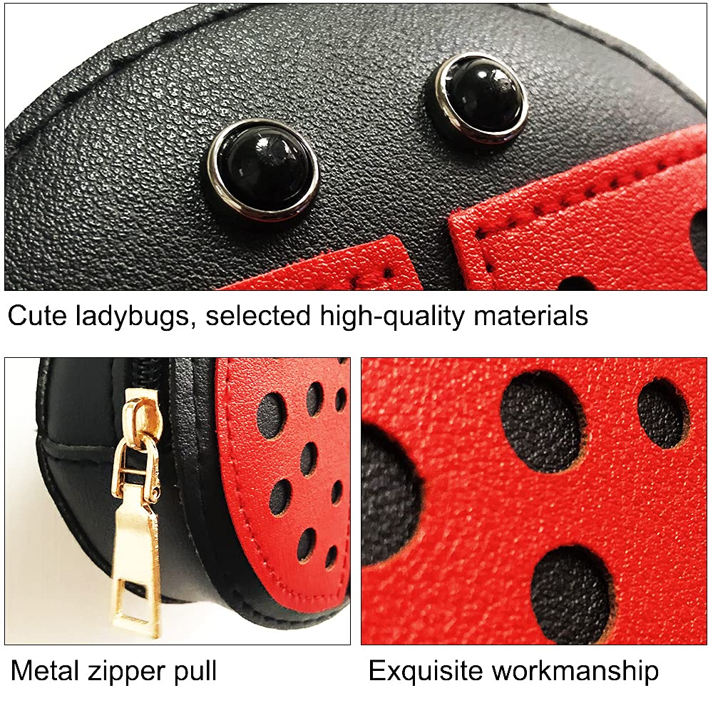 JienClound Little Girl Purses Cute Ladybug Shoulder Messenger Bag Accessories Dress 4.13 * 1.65 inches(10.5 * 4.2cm)