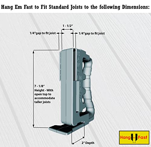 Hang Em Fast Easy Joist Hanging Tool - Hang Man Tool - 2x4 2x6 2x8 2x10 2x12 Metal Joist Hanger - Light Weight Durable Ergonomic Design