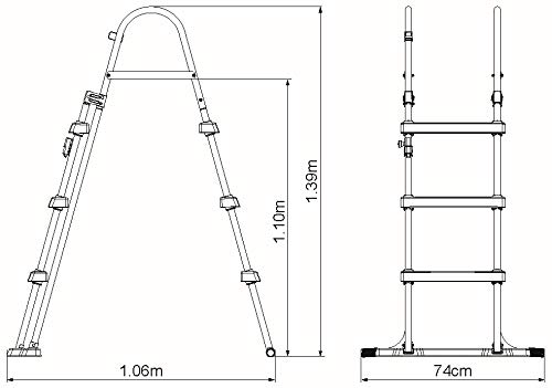 Bestway BW58330-19 Flowclear Pool Ladder for Above Ground Pools, 42 Inch