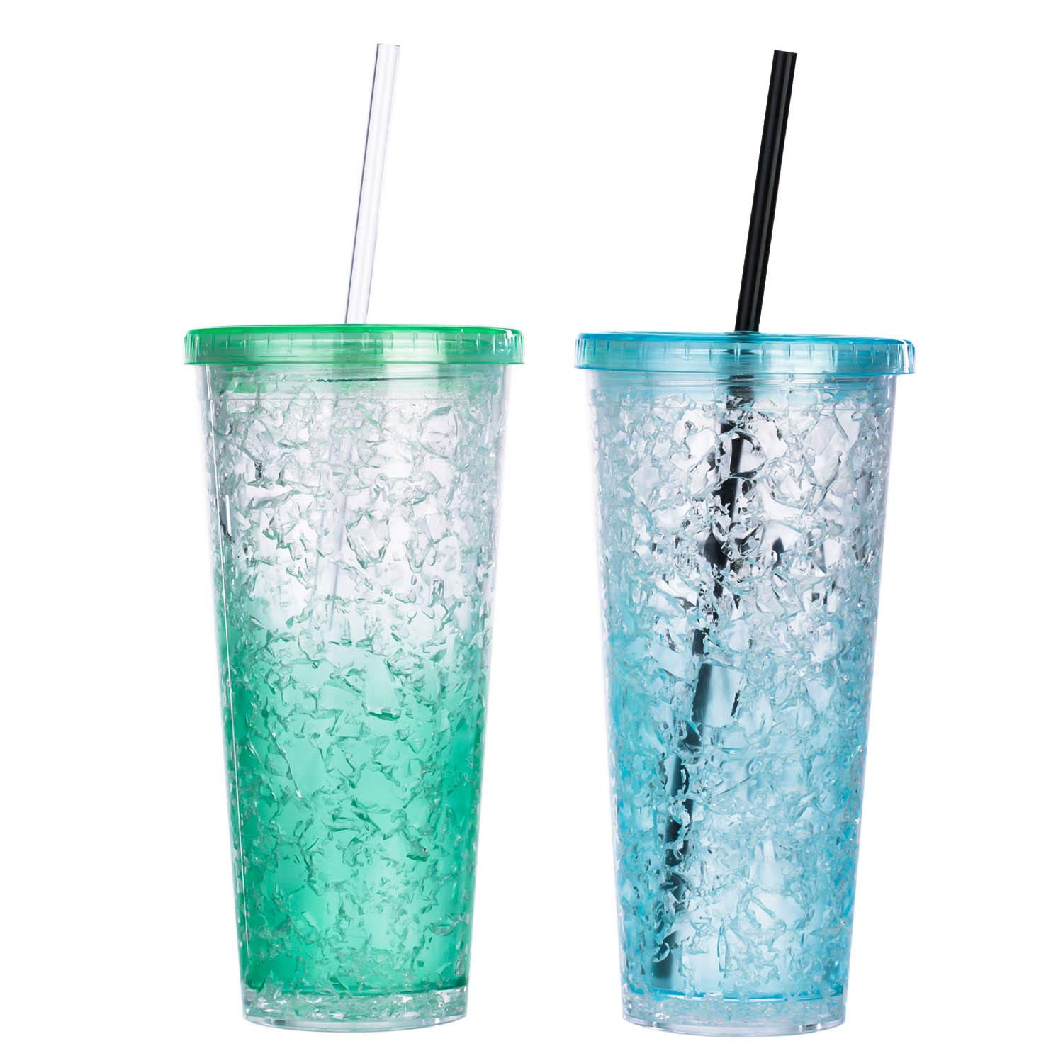 Dakoufish 9 Inch Clear Reusable Thick Plastic Drinking Straws for 16 oz & 20 oz Mason Jar Tumblers,Set of 12 Pcs Straws with Cleaning Brush (9inch, Clear)