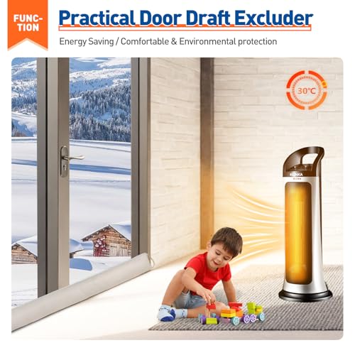 MAGZO Door Draft Stopper 36 Inch-Beige, Under Door Draft Blocker Air Stopper Door Bottom Insulation Snake Draft Stopper