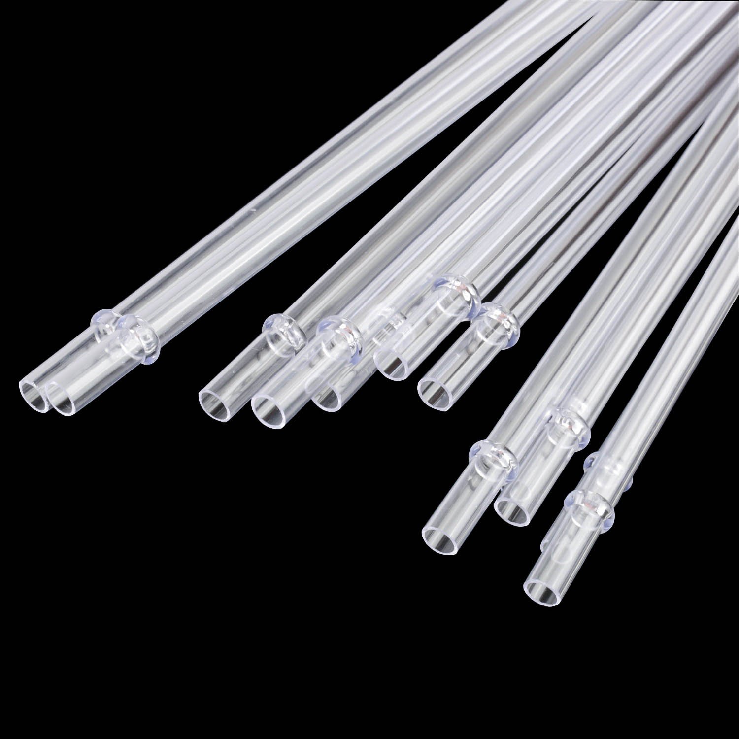 Dakoufish 9 Inch Clear Reusable Thick Plastic Drinking Straws for 16 oz & 20 oz Mason Jar Tumblers,Set of 12 Pcs Straws with Cleaning Brush (9inch, Clear)