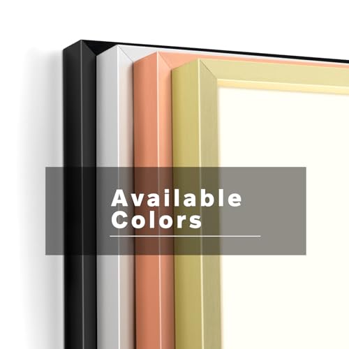Frametory, 16x20 Metal Picture Frame with Mat for 11x14 Picture & Real Glass, Aluminum Photo Frame Collection (Rose Gold, 1 Pack)