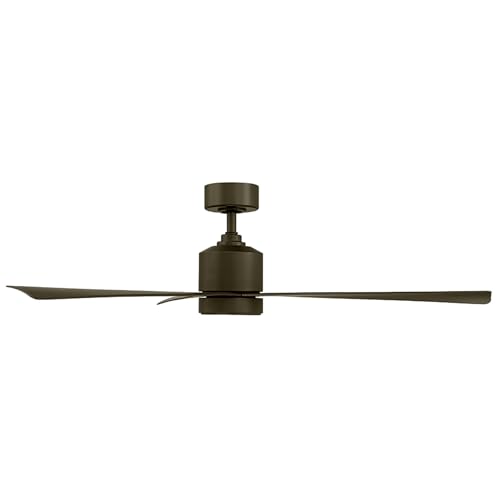 Lotus Smart Indoor and Outdoor 3-Blade Ceiling Fan 54in Bronze with 3000K LED Light Kit and Remote Control works with Alexa, Google Assistant, Samsung Things, and iOS or Android App