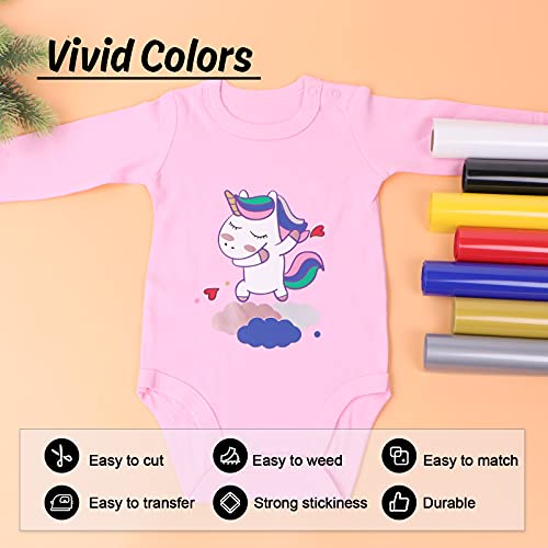 HTVRONT HTV Vinyl Rolls Heat Transfer Vinyl - 12" x 5ft Yellow HTV Vinyl for Shirts, Iron on Vinyl for All Cutter Machine - Easy to Cut & Weed for Heat Vinyl Design (Yellow)