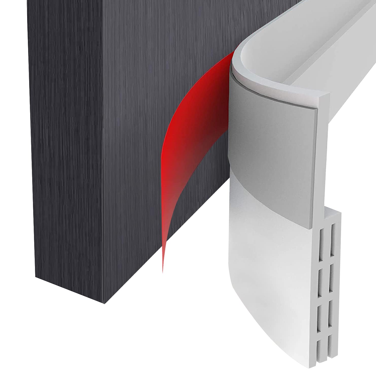 3 Pack Door Draft Stopper Under Door Seal for Exterior/Interior Doors, Door Sweep Strip Under Door Draft Blocker, Soundproof Door Bottom Weather Stripping, 2" W x 39" L, White