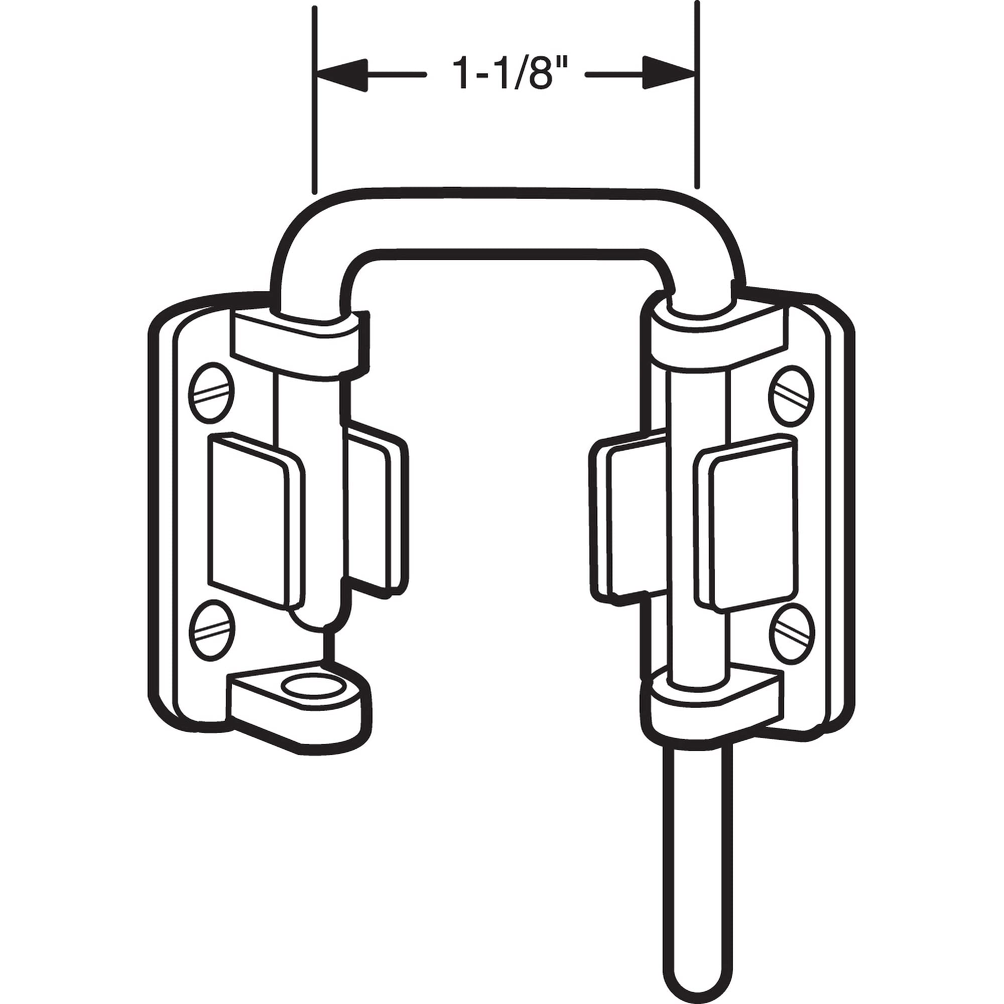 Prime-Line MP4377 Sliding Door Loop Lock, 1-1/4 In., Hardened Steel Bar w/Diecast Base, Nickel Plated (Single Pack)