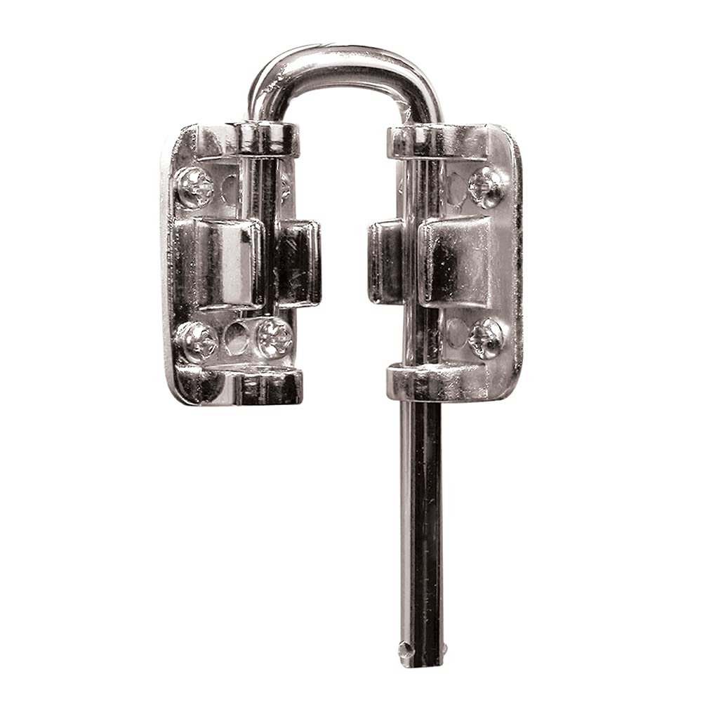 Prime-Line MP4377 Sliding Door Loop Lock, 1-1/4 In., Hardened Steel Bar w/Diecast Base, Nickel Plated (Single Pack)