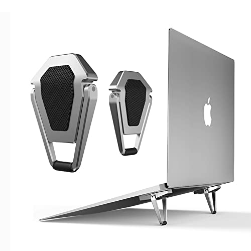 Portable Invisible Laptop Stand-2PCS,SUNTAIHO Mini Aluminum Cooling Pad,Computer Keyboard Mount Kickstand,Ergonomic Lightweight Laptop Desk Stand for MacBook Pro/Air, Lenovo,12-17 Inches Tablet&Laptop