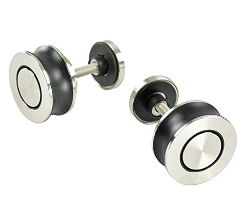DIYHD Stainless Steel Ceiling Mount Sliding Barn Door Concentric Circles Roller Set