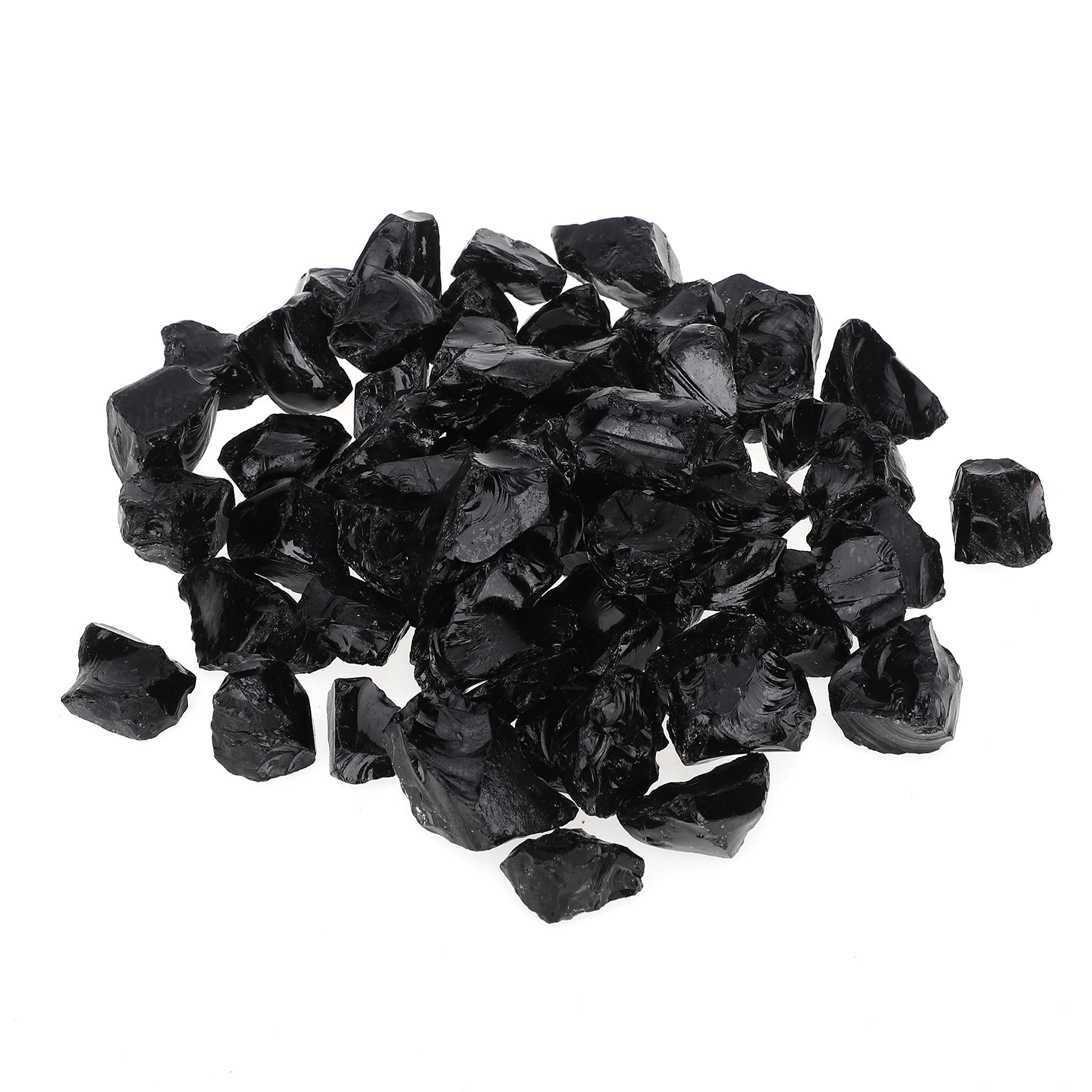 Mr. Fireglass Crushed Fire Glass for Natural or Propane Fire Pit Fireplace and Landscaping,10 lb High Luster Black