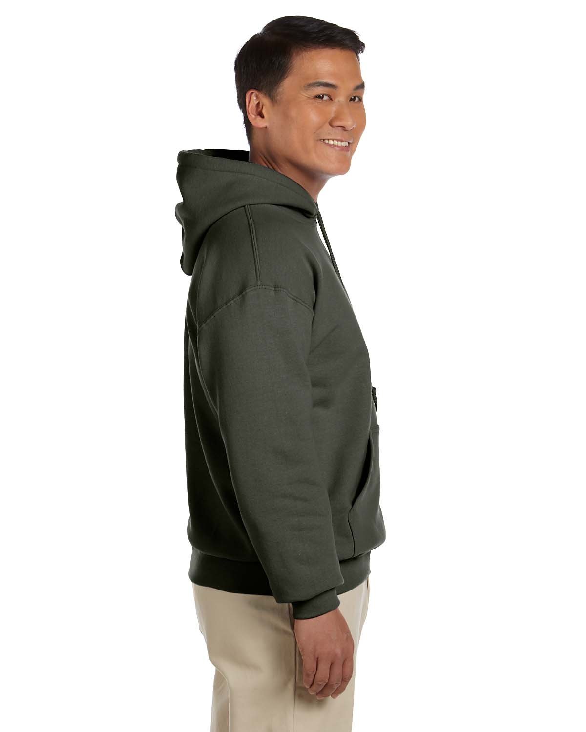 Gildan Blank Hoodie - Hooded Sweatshirt - Unisex Style 18500 Adult Pullover Military Green