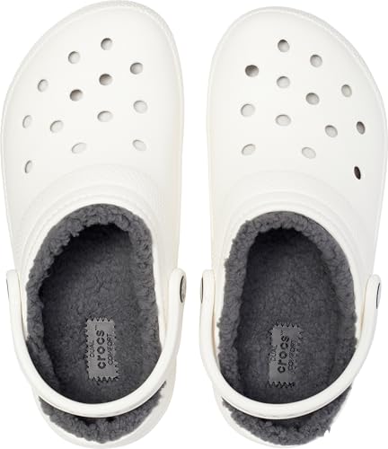 Crocs Classic Lined Clog White/Grey Men's 7, Women's 9 Medium