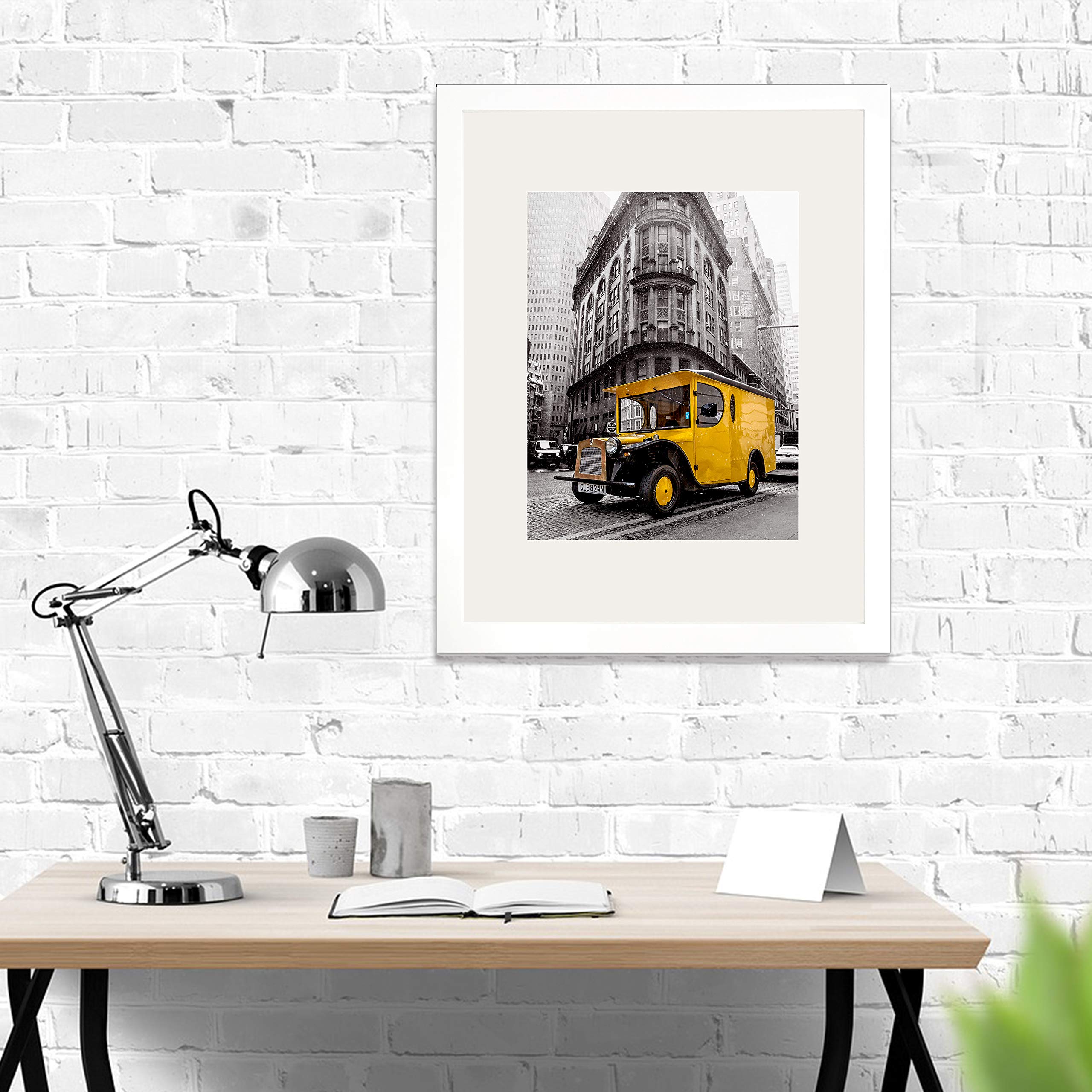 Art Emotion White 16x20 Picture Frame with 11x14 Mat (Handmade Finishing Seamless Surface)| Versatile Wood Frame for Photos, Posters, and Art | Modern Design for Home or Office Decor