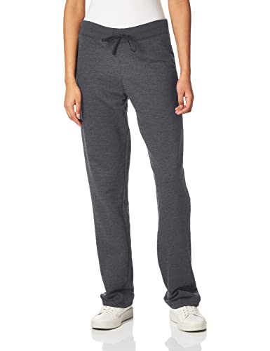 Fruit of the Loom Women's Crafted Comfort Sweatshirts, Pants, & Tri-Blend Tees, French Terry Open Bottom-Charcoal Heather, Medium