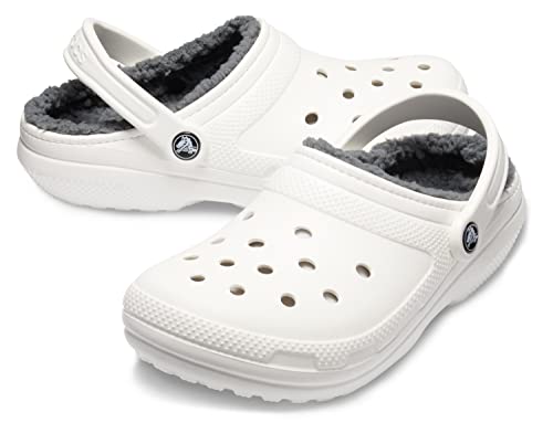 Crocs Classic Lined Clog White/Grey Men's 7, Women's 9 Medium