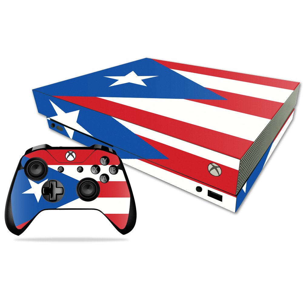 MightySkins Skin Compatible with Microsoft Xbox One X - Puerto Rican Flag | Protective, Durable, and Unique Vinyl Decal wrap cover | Easy to Apply, Remove, and Change Styles | Made in The USA