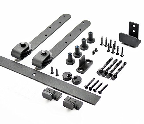 DIYHD TYL201 Hardware Wooden Black Strap Small Sliding Barn Door Track (Cabinet), 39" Mini Single Kit