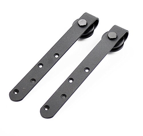 DIYHD TYL201 Hardware Wooden Black Strap Small Sliding Barn Door Track (Cabinet), 39" Mini Single Kit