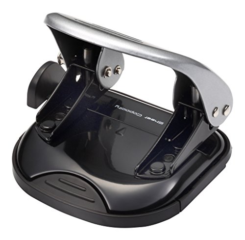 Bostitch Office EZ Squeeze Reduced Effort 2-Hole Punch, 20 Sheets, Locking Handle, Silver (2310)