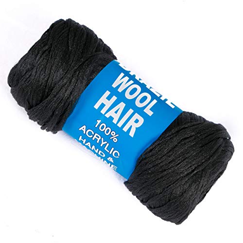 Brazilian Yarn Wool Hair Arylic Yarn for Hair Crochet Braid Twist Warps Black Color