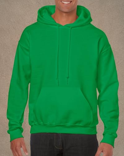 Gildan Blank Hoodie - Hooded Sweatshirt - Unisex Style 18500 Adult Pullover Irish Green