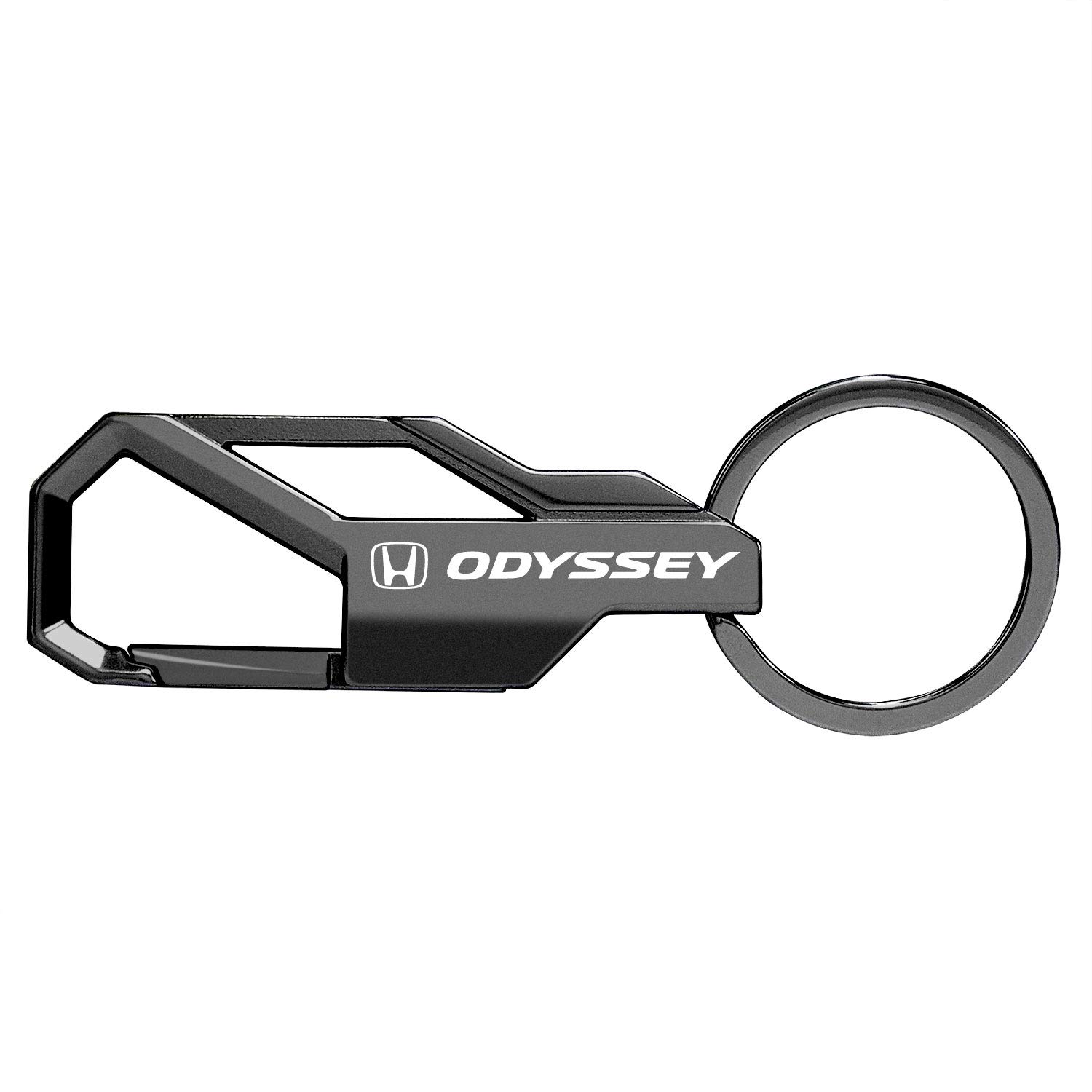 iPick Image Compatible with Honda Odyssey Gunmetal Black Carabiner-Style Snap Hook Metal Key Chain