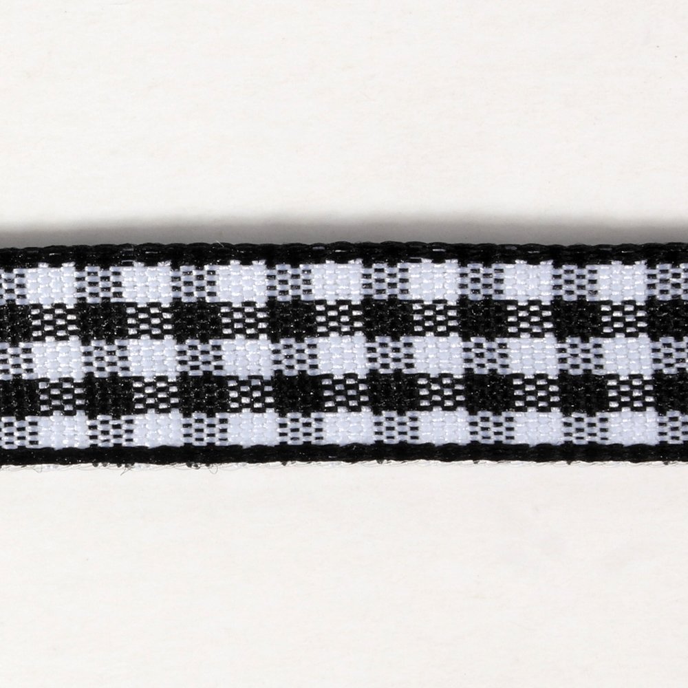 Micomon Buffalo Check Ribbon Black and White Gingham Ribbon 25 Yards for Crafts (3/8", Black)