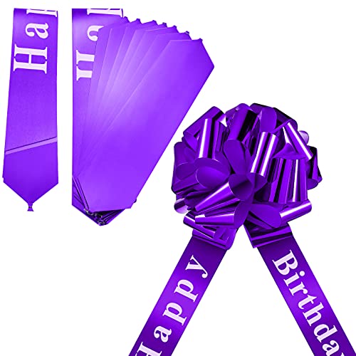 Happy Birthday Car Bow Big Car Ribbon Bow Large Gift Wrapping Bow Giant Bow for Car Decorative Huge Pull Bow for Christmas Party Birthday Car Decoration (Purple,20 Inches)