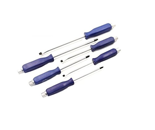 euronovità en-220711 Screwdriver Set 6 Pieces A Square Cut and Cross Handle, Grey