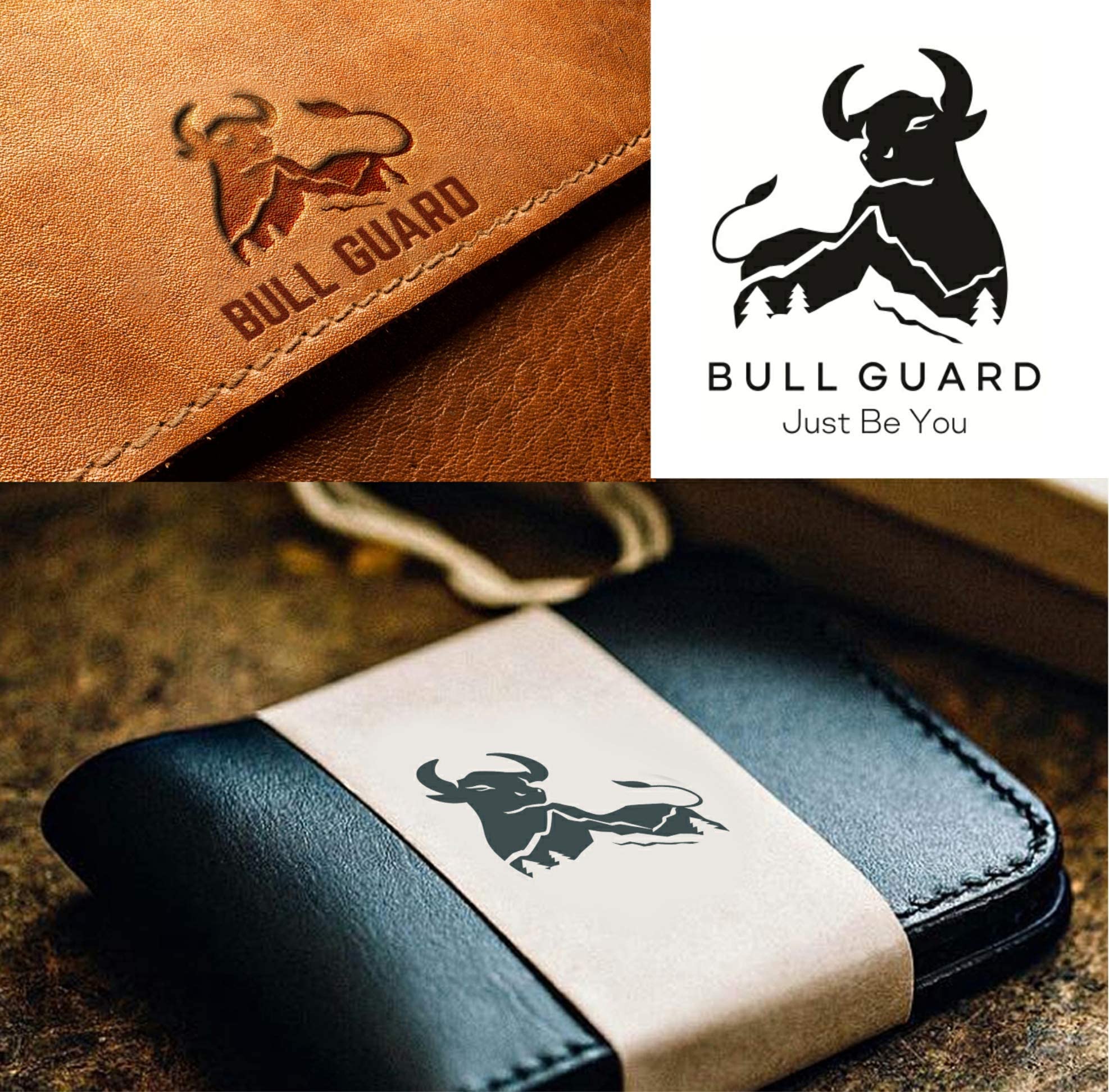 BULL GUARD Genuine Nappa Leather Trifold Wallet For Men RFID And ID Window