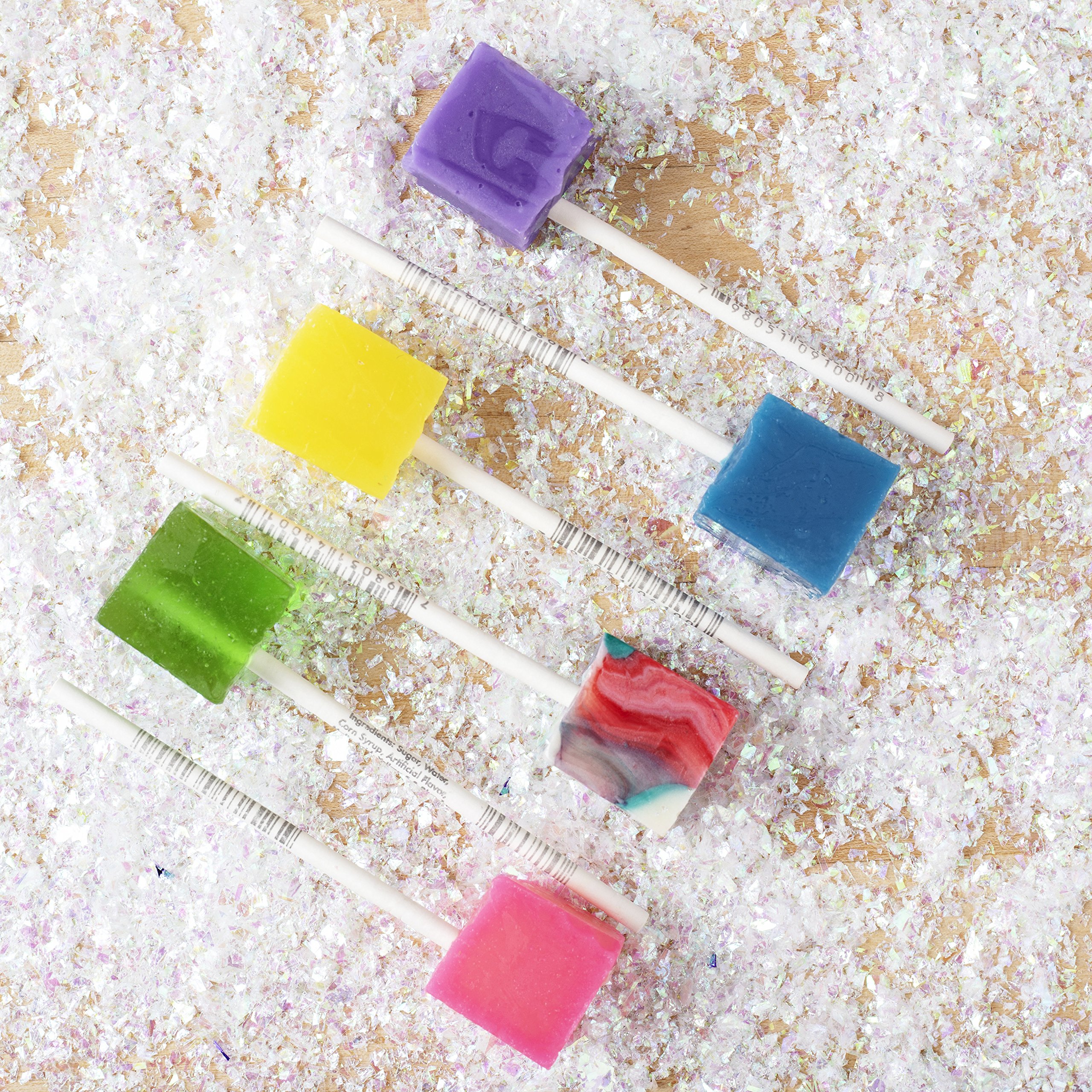 Hard Candy Cube Lollipop Suckers: Individually Wrapped Flavored Sucker Pack by Espeez - Old Fashioned Square Party Pops in Bulk - Watermelon, 24 Count