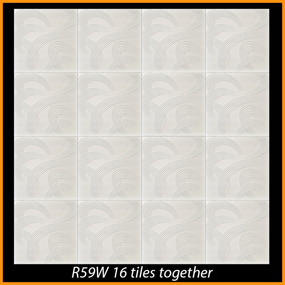 Euro-Deco Ceilings, Inc. Decorative Styrofoam Glue Up Ceiling Tile R59W 20 x 20 Tin Look White