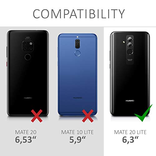 kwmobile Case Compatible with Huawei Mate 20 Lite - Case Transparent Gradient Phone Cover - Bicolor Dark Pink/Blue/Transparent