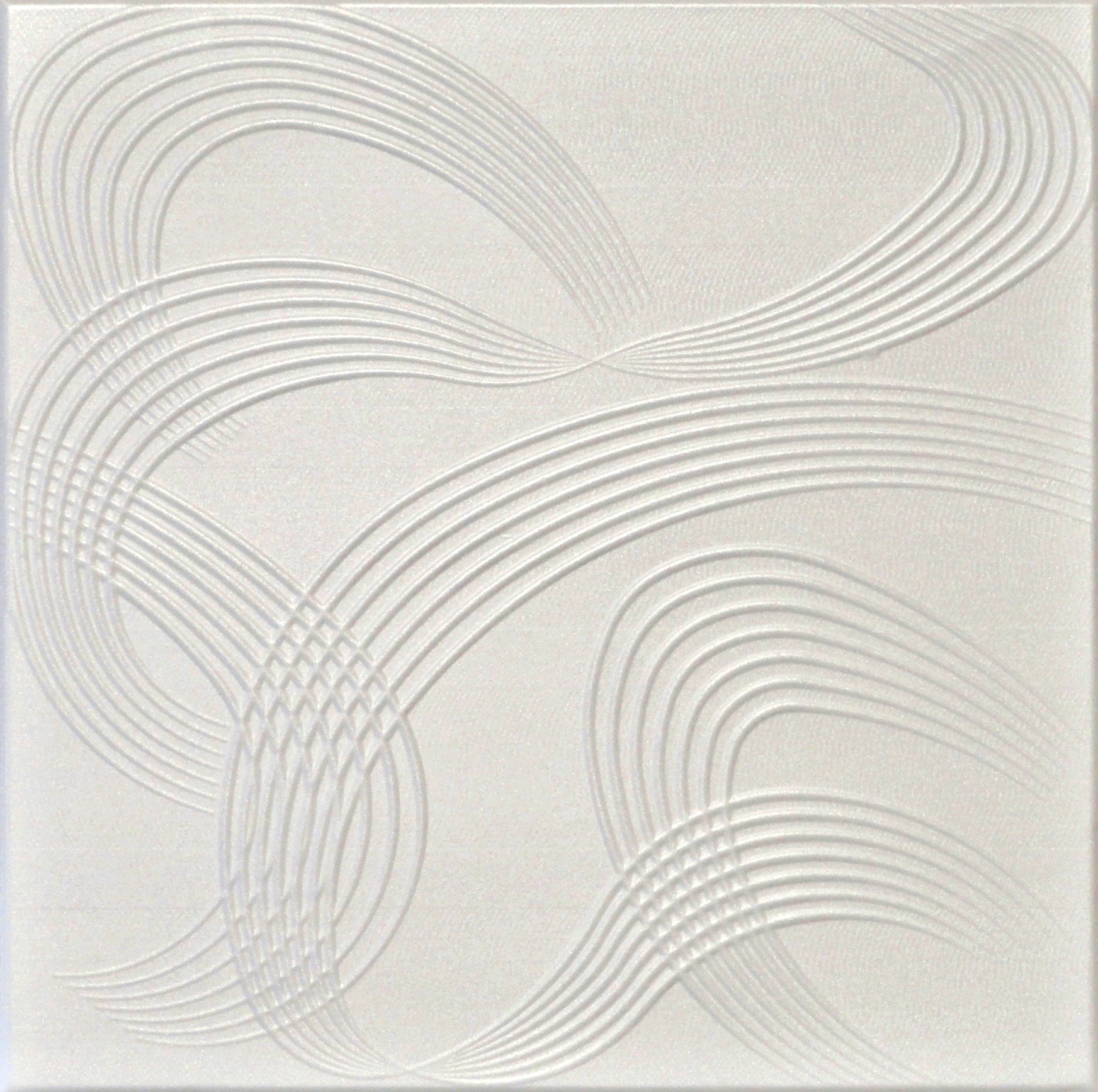 Euro-Deco Ceilings, Inc. Decorative Styrofoam Glue Up Ceiling Tile R59W 20 x 20 Tin Look White